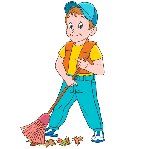 Cartoon Kid Sweep Vector Images (over 580)