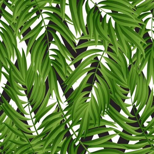 Tropical palm leaves seamless Royalty Free Vector Image