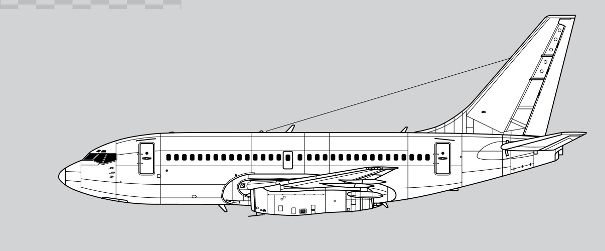 Boeing 737 MAX-9 Side View Royalty Free Vector Image