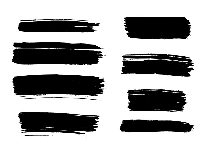 Painted grunge stripes set black labels Royalty Free Vector