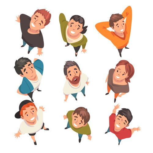 Face people cartoon collection Royalty Free Vector Image