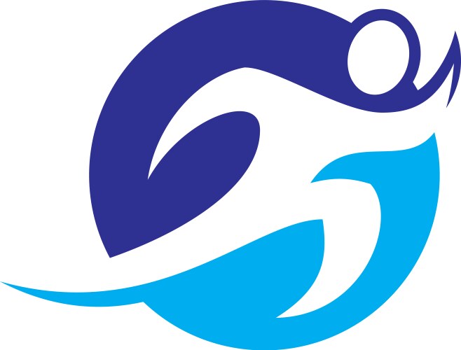 Man In A Circle Logo Man Running Circle Icon Stock Illustrations