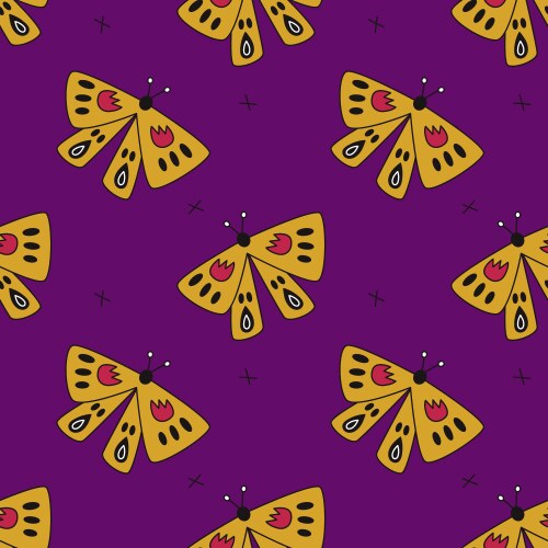 Pattern with hand drawn witch huts Royalty Free Vector Image