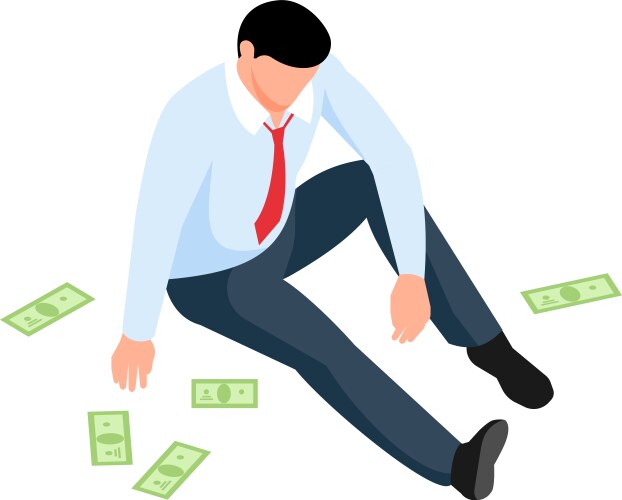 Inflation money lost investment fail economical Vector Image