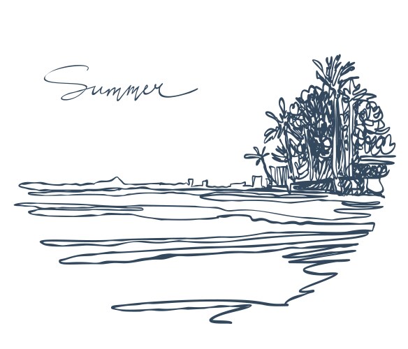 Beach Scene Line Drawing Vector Images (over 210)