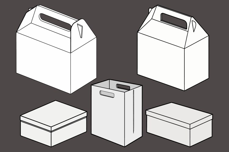 Cartoon Cardboard Boxes Royalty Free Vector Image