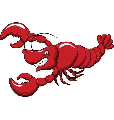 Cute Cartoon Red Lobster Royalty Free Vector Image
