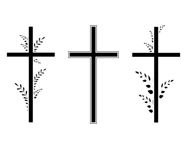 Church crosses set death and funerals Royalty Free Vector