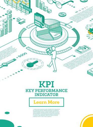 Kpi key performance indicator concept with big Vector Image