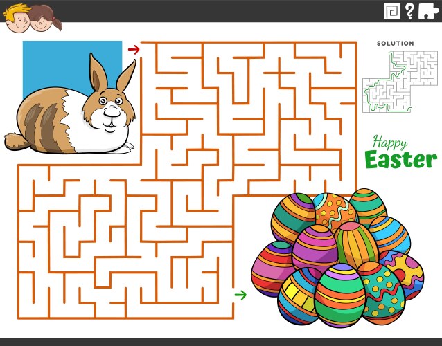 Jigsaw puzzle game with bunnies and chicks easter Vector Image