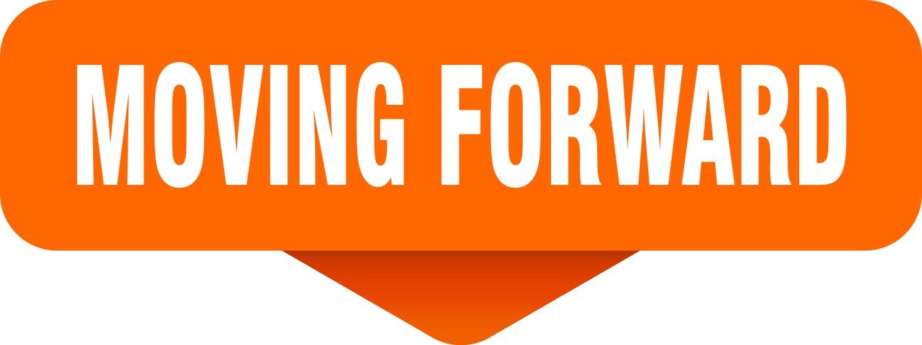 Moving forward sticker sign Royalty Free Vector Image