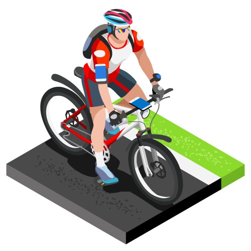 Cycling athletic sport cartoon set Royalty Free Vector Image
