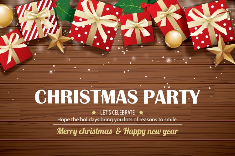 Christmas party poster background design template Vector Image
