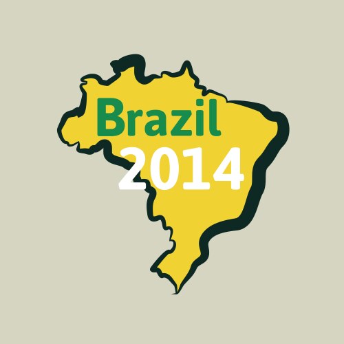 Flat simple brazil map Royalty Free Vector Image