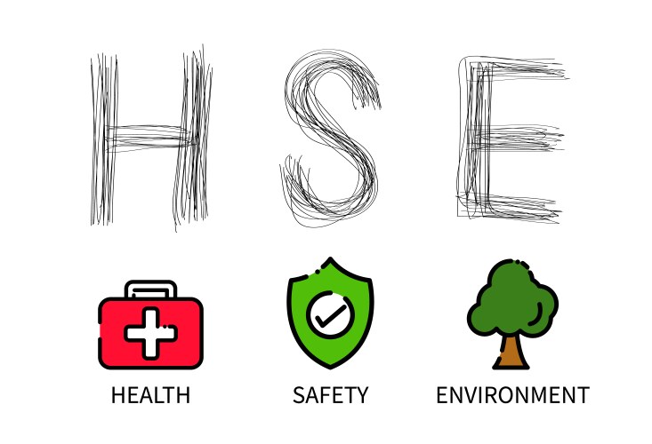 Hse concept health safety environment acronym Vector Image