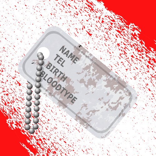 Military metal id tag template on a camouflage Vector Image