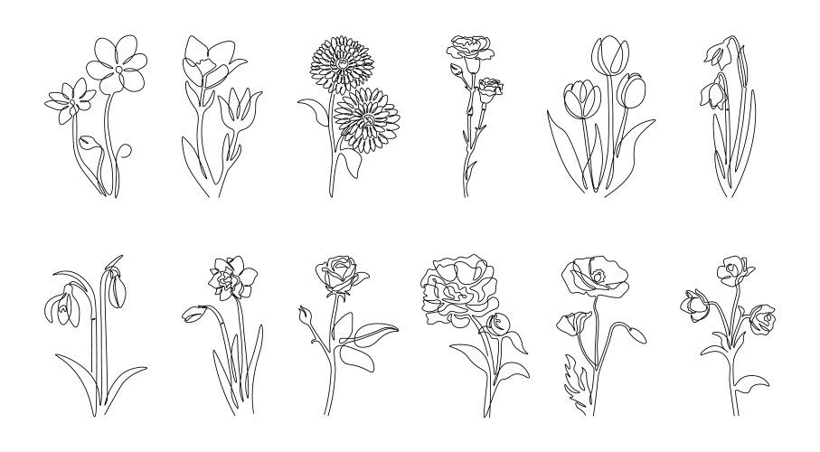 Flowers Outline Vector Images (over 210,000)