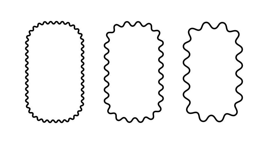 Cloudy wave curve edge frame wavy scalloped Vector Image