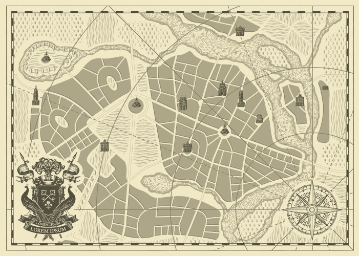 High detailed old world map with decorative Vector Image