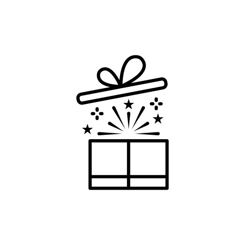 Open gift box icon set of surprise Royalty Free Vector Image