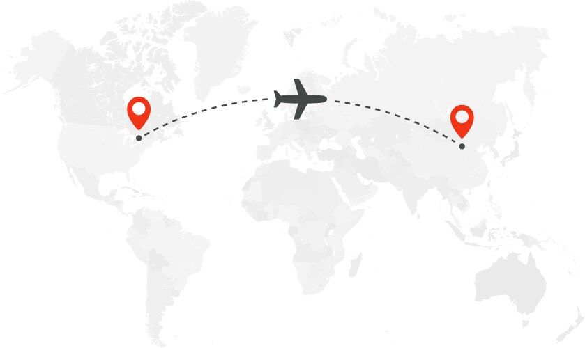 Plane way icon airplane big amplitude waves path Vector Image