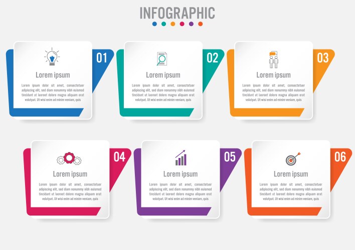 9 infographics rectangle paper index with data Vector Image