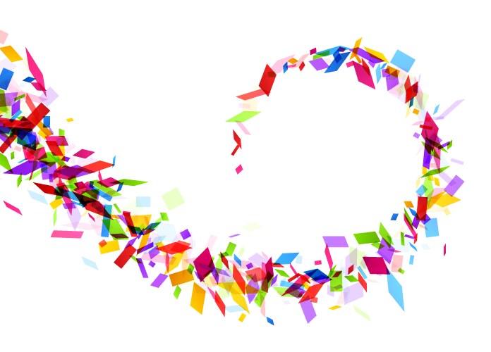Festive confetti frame on white Royalty Free Vector Image