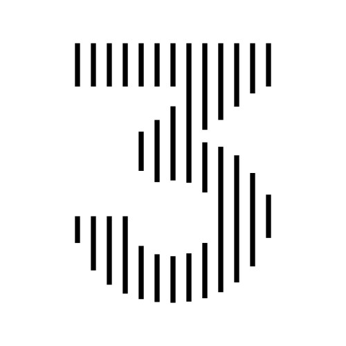 Number 3 abstract line art Royalty Free Vector Image