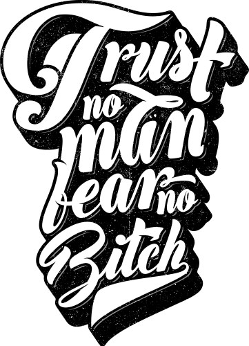 Masonic inscription gothic font trust no one Vector Image