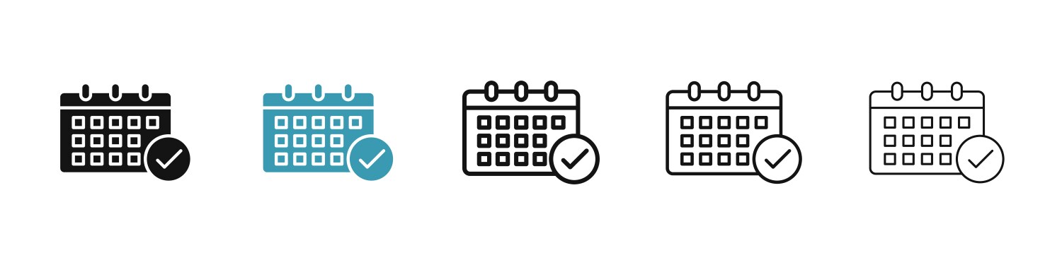Calendar check icon Royalty Free Vector Image - VectorStock