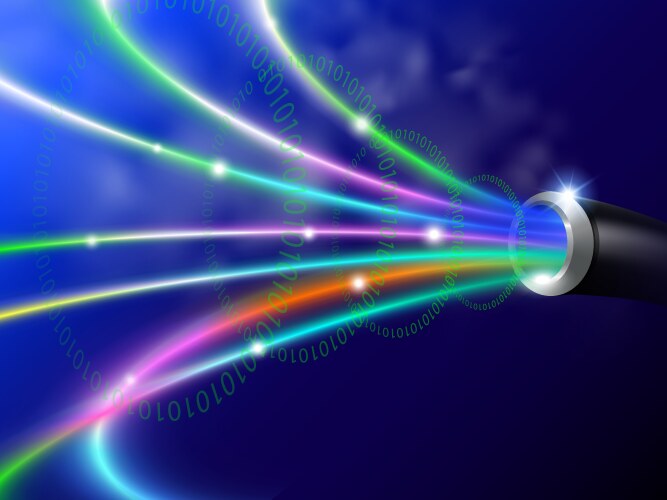 High speed digital fiber optic technology Vector Image