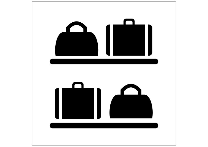 Luggage icon round baggage storage sticker black Vector Image