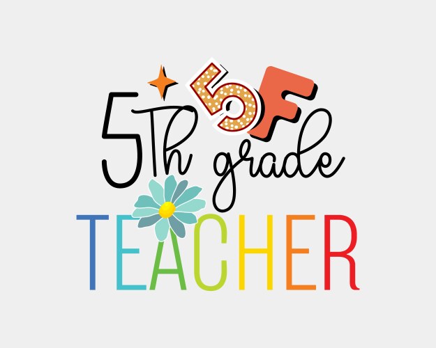 Teacher life quote lettering retro typographic art
