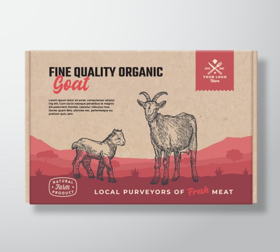 Fine quality organic meat packaging label Vector Image