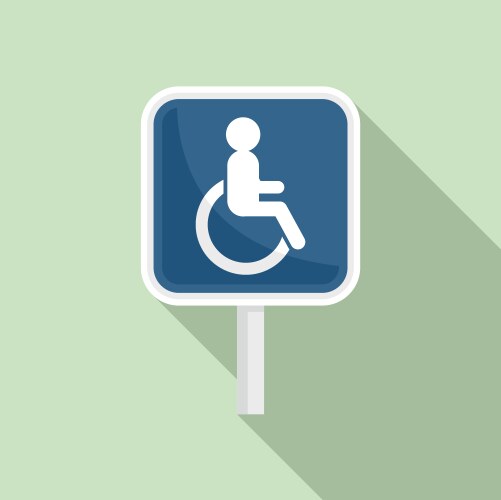 Yellow wheelchair accessible sign indicating Vector Image