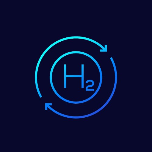 Hydrogen icon with arrows Royalty Free Vector Image