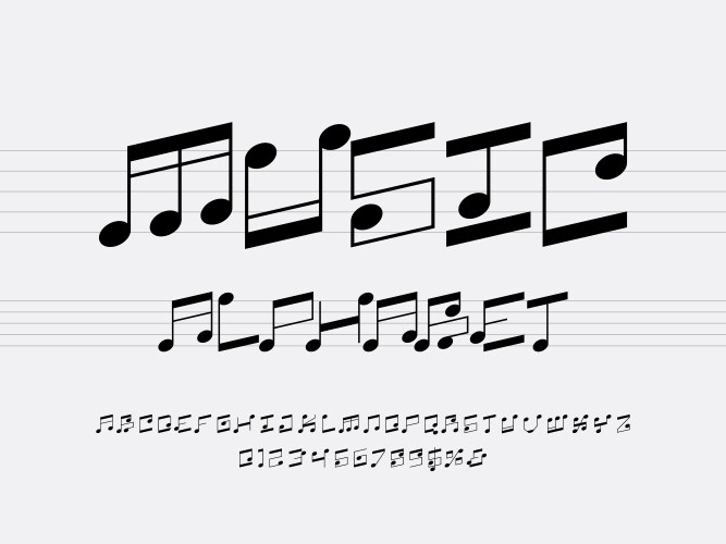 Piano font Royalty Free Vector Image - VectorStock