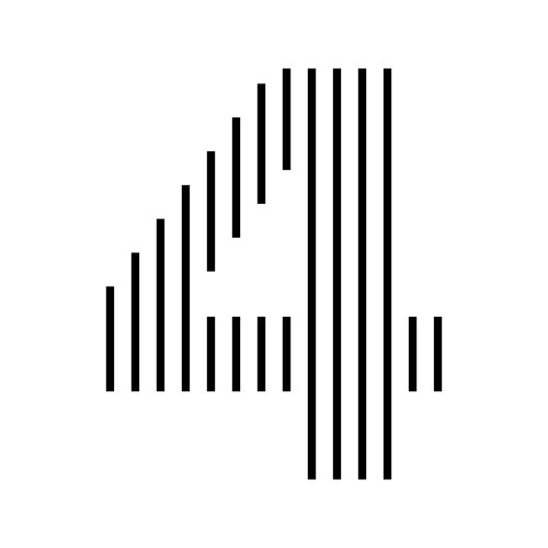 Number 4 logo lines abstract modern art Royalty Free Vector