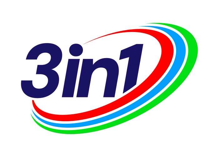 3in1 icon logo badge 3 in 1 concept for packaging Vector Image