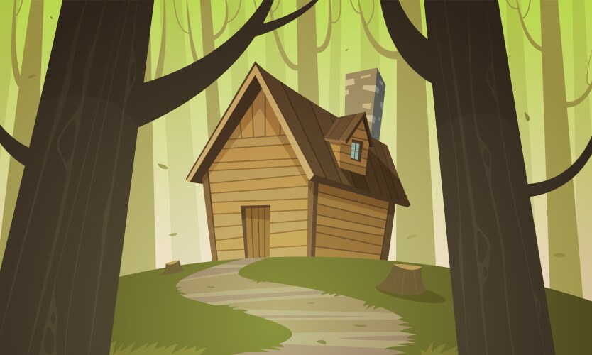 Spooky house in woods Royalty Free Vector Image