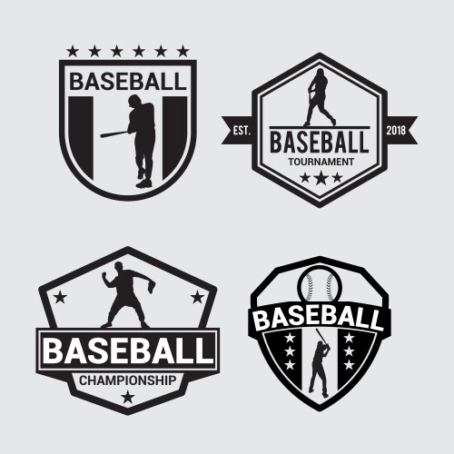 College baseball team emblems Royalty Free Vector Image
