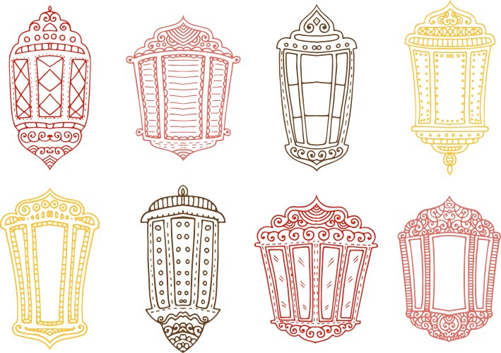 Hand drawing of hold quran ramadan theme Vector Image