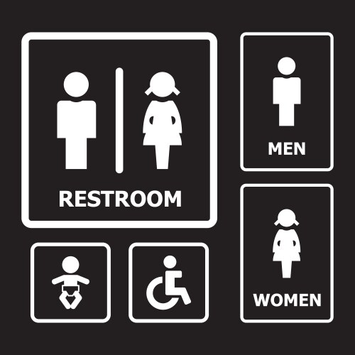 All gender restroom sign Royalty Free Vector Image