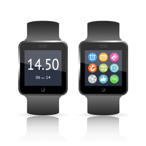 Smart watch wearable phone call isolated Vector Image