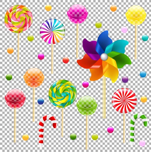 Colorful Lollipop Set Royalty Free Vector Image
