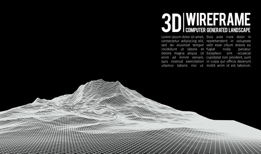 Cyberspace Terrain Grid Royalty Free Vector Image