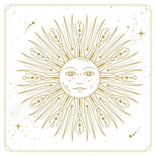 Magic witchcraft card with astrology sun sign Vector Image