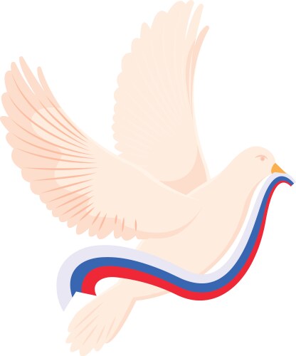 Peace dove character with flag Royalty Free Vector Image