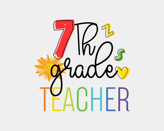 Teacher life quote lettering retro typographic art