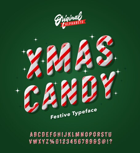 Merry christmas sweet font Royalty Free Vector Image